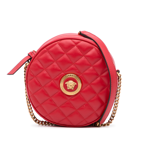 Versace | Bags | Preloved Versace Quilted Round La Medusa Camera Bag ...
